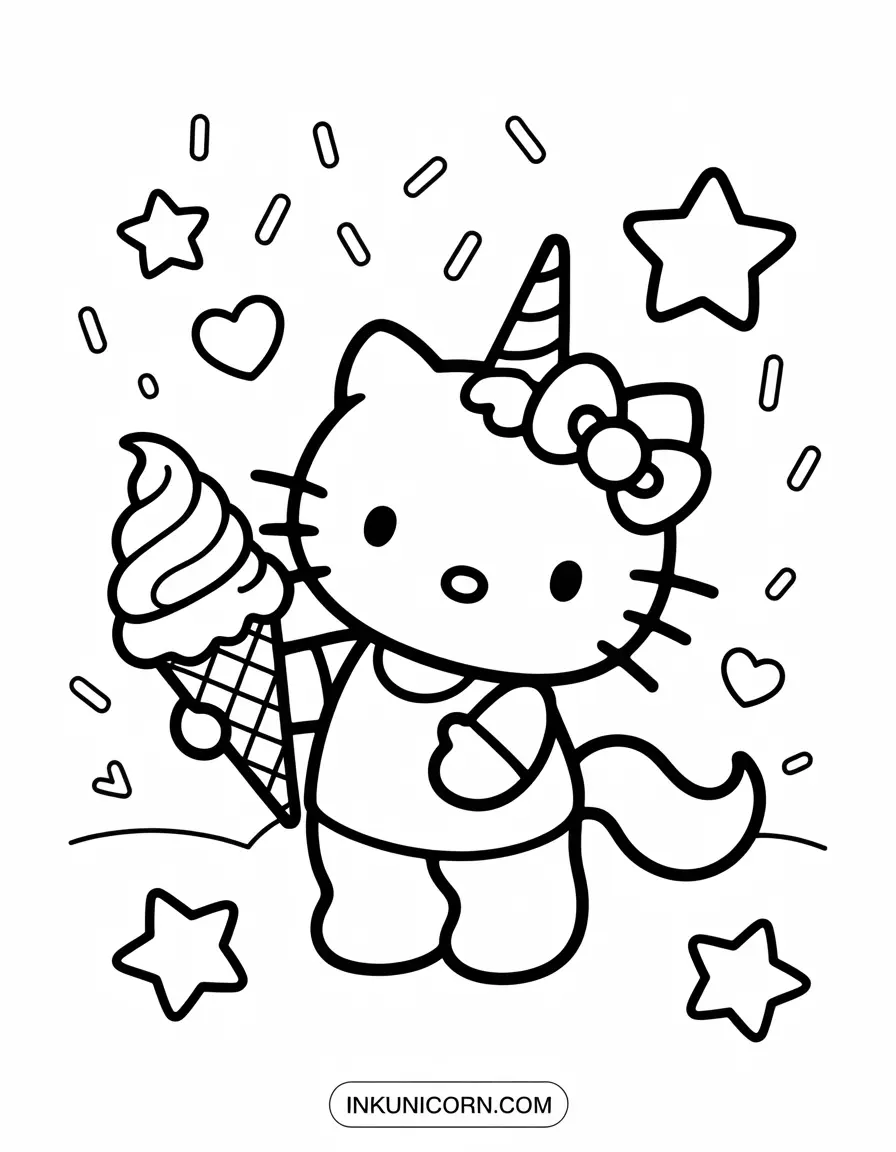 Hello Kitty Unicorn Coloring Pages (Free PDF Printables) - Ink Unicorn